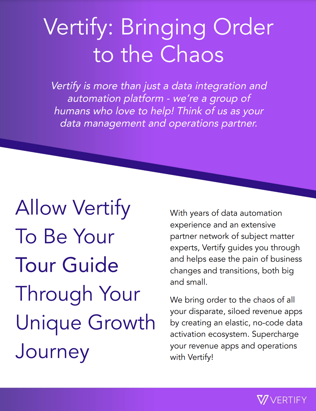 One-Pager: Bringing Order to Chaos - Vertify